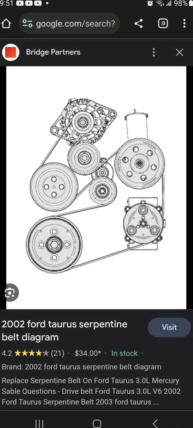 2002 Ford Taurus Serpentine Belt Diagram